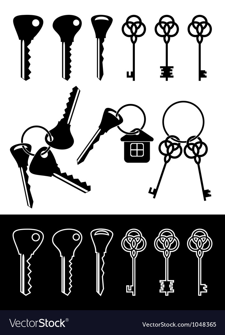 Different keys Royalty Free Vector Image - VectorStock