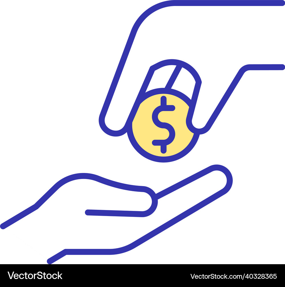 Donation rgb color icon Royalty Free Vector Image