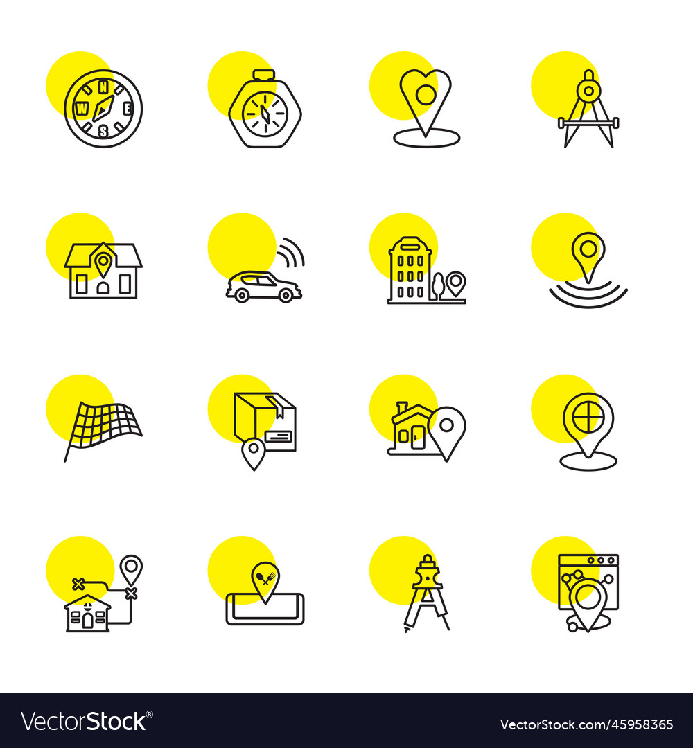 Gps icons Royalty Free Vector Image - VectorStock
