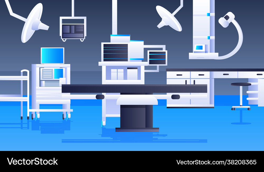 Hospital operating table and medical devices Vector Image