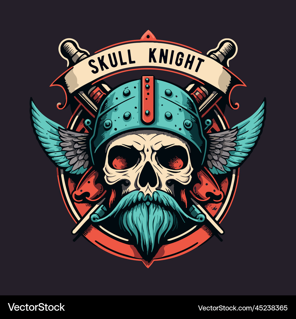 Knight templar crusaders skull head logo mascot Vector Image