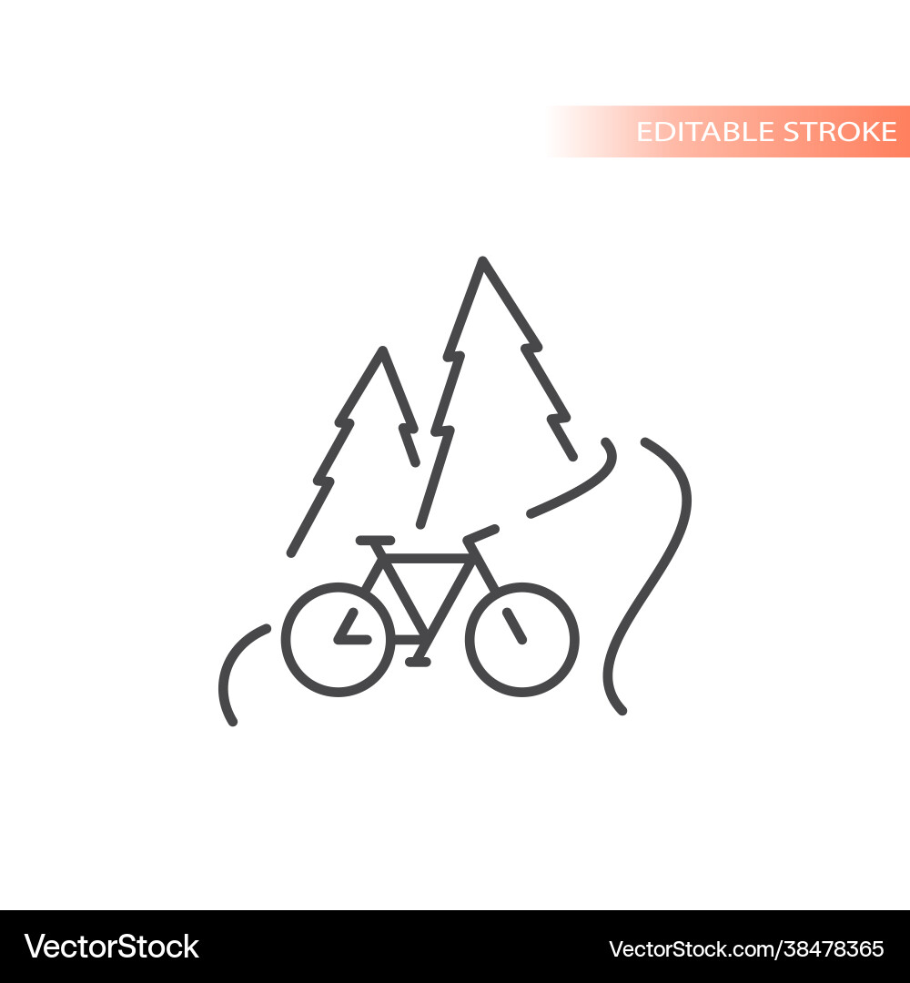 Outdoors biking line icon Royalty Free Vector Image