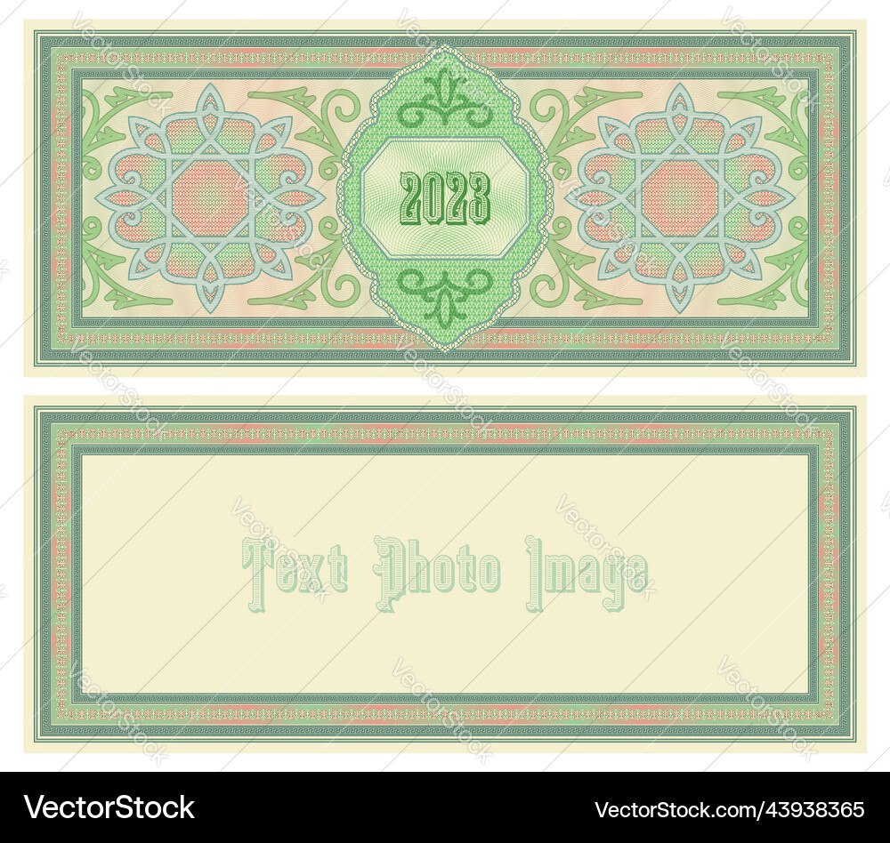 Sample of the obverse and reverse a greeting Vector Image