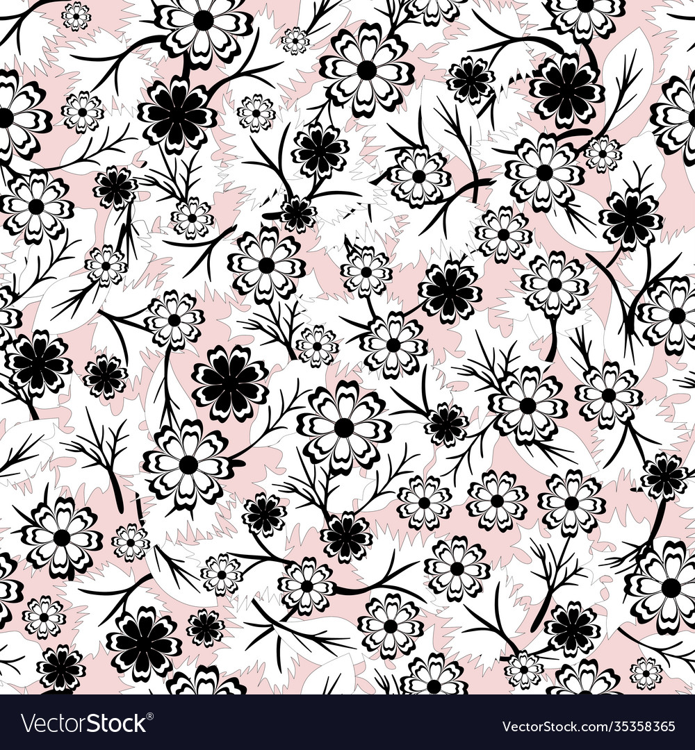 Seamless pattern with floral elements Royalty Free Vector