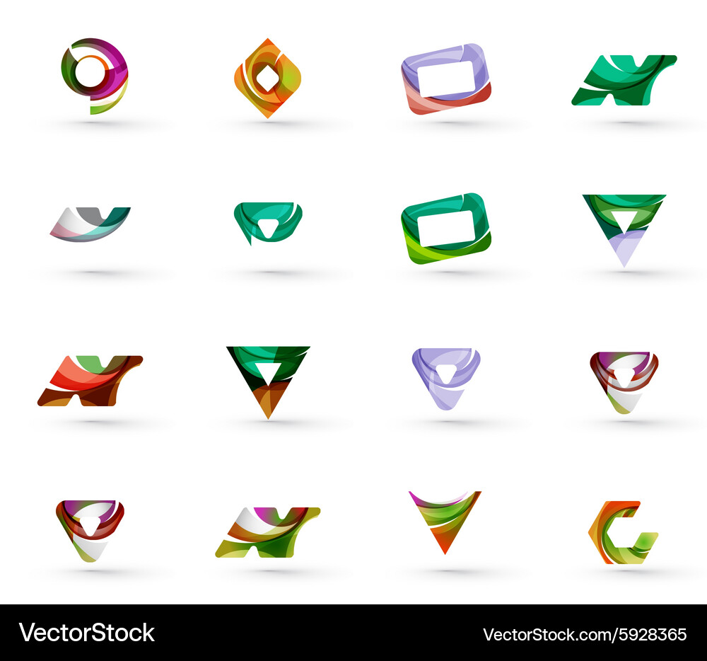 Set of various geometric icons Royalty Free Vector Image