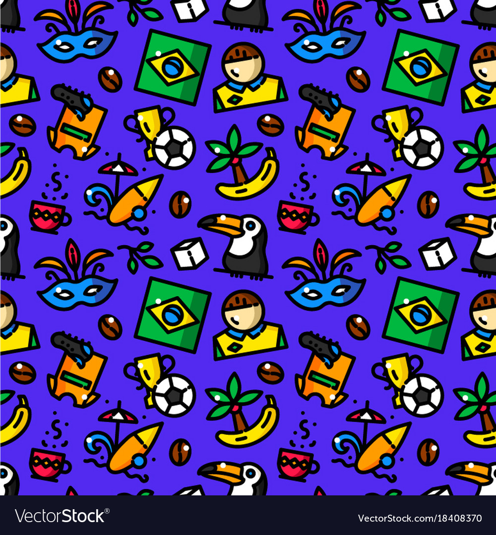 Brazil seamless pattern Royalty Free Vector Image