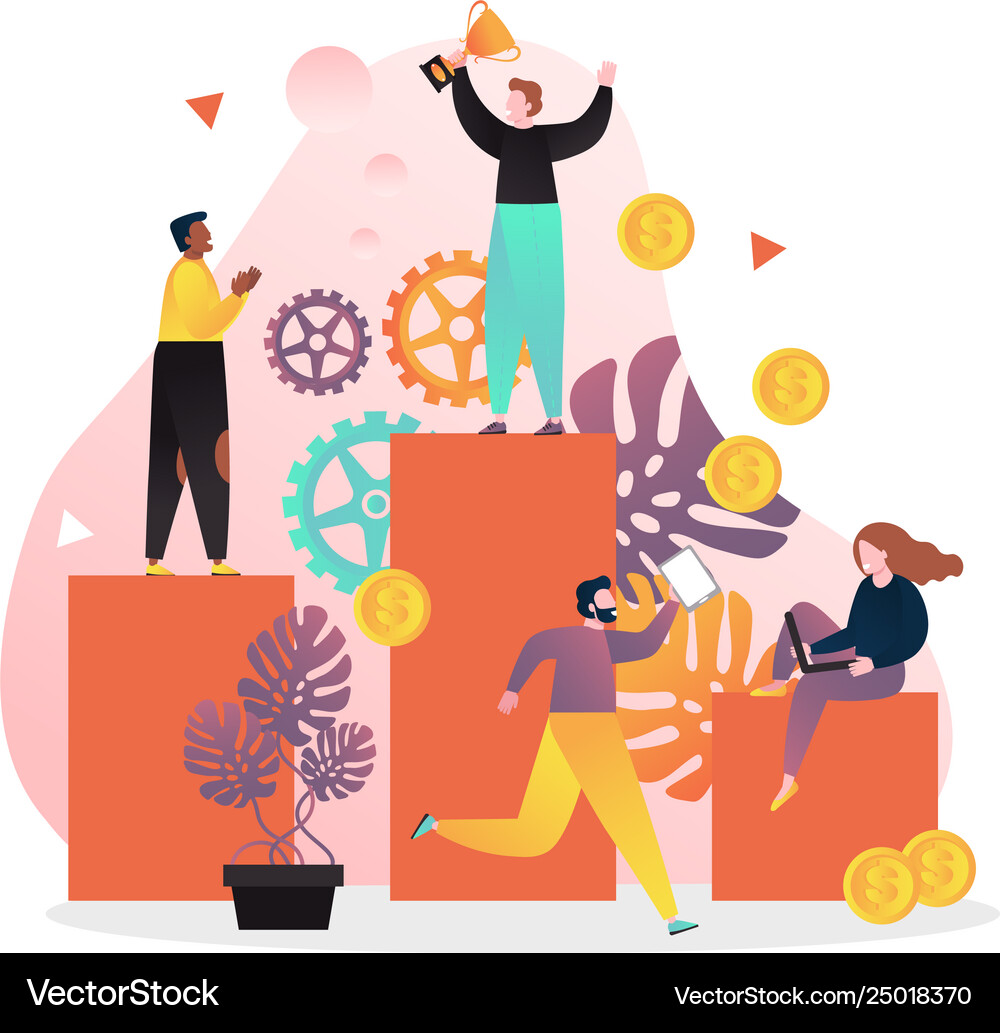 Business victory concept for web banner Royalty Free Vector
