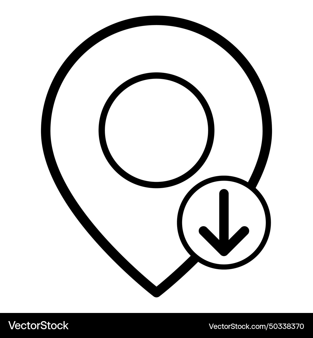 Download map pin flat icon isolated on white Vector Image