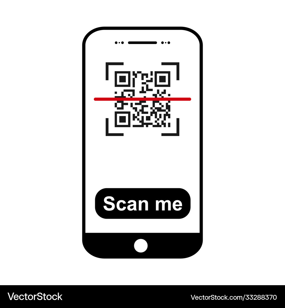 Mobil scan flat icon isolated on white background Vector Image