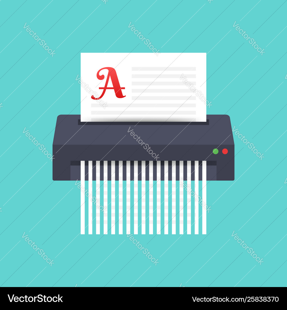 Paper shredder icon document business office Vector Image