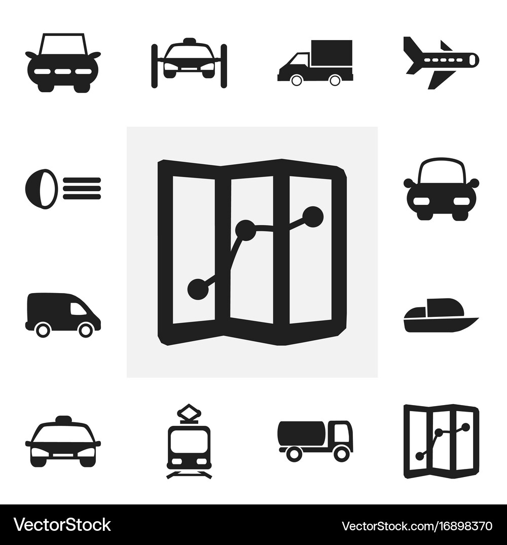 Set of 12 editable transportation icons includes Vector Image