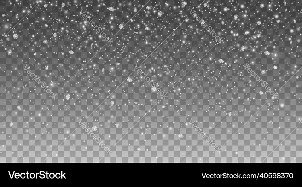 Winter snow fall realistic christmas snowflakes Vector Image
