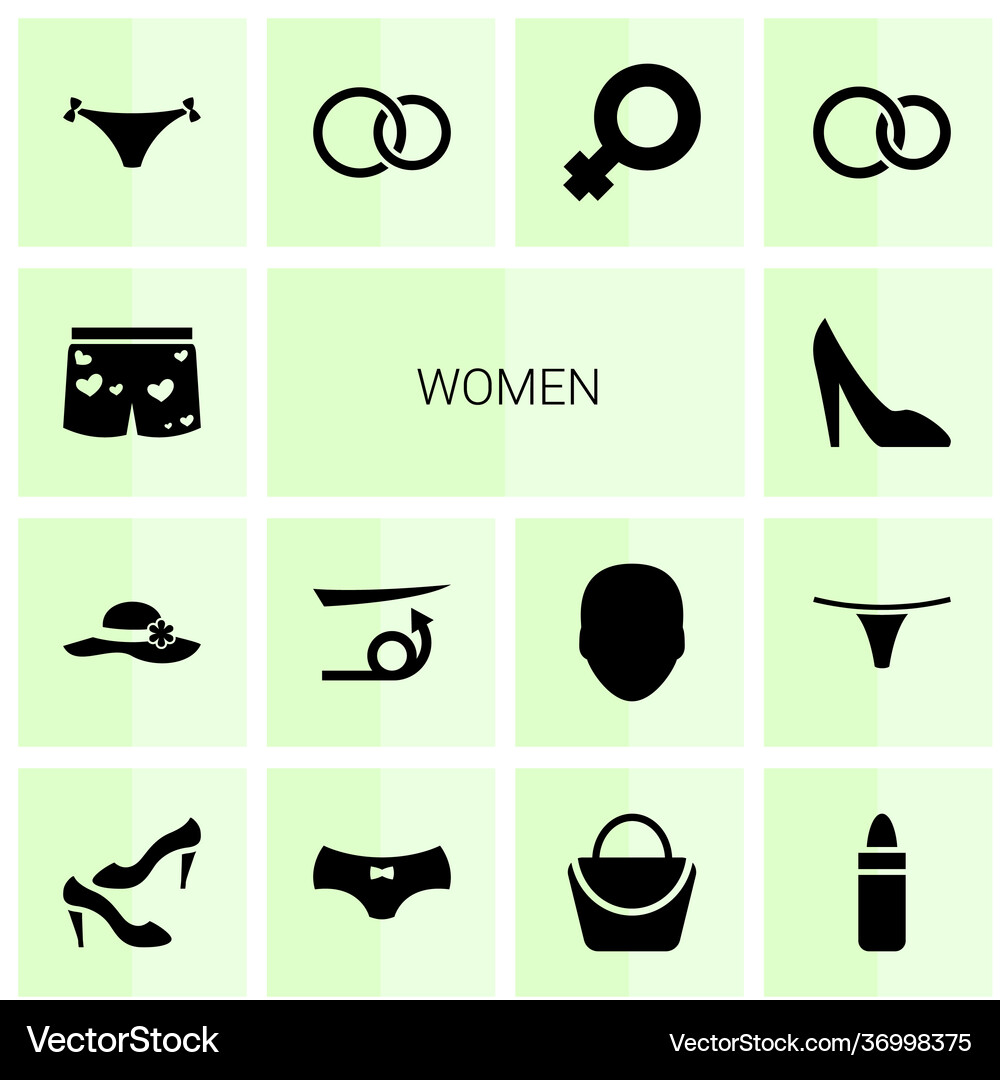 14 women icons Royalty Free Vector Image - VectorStock