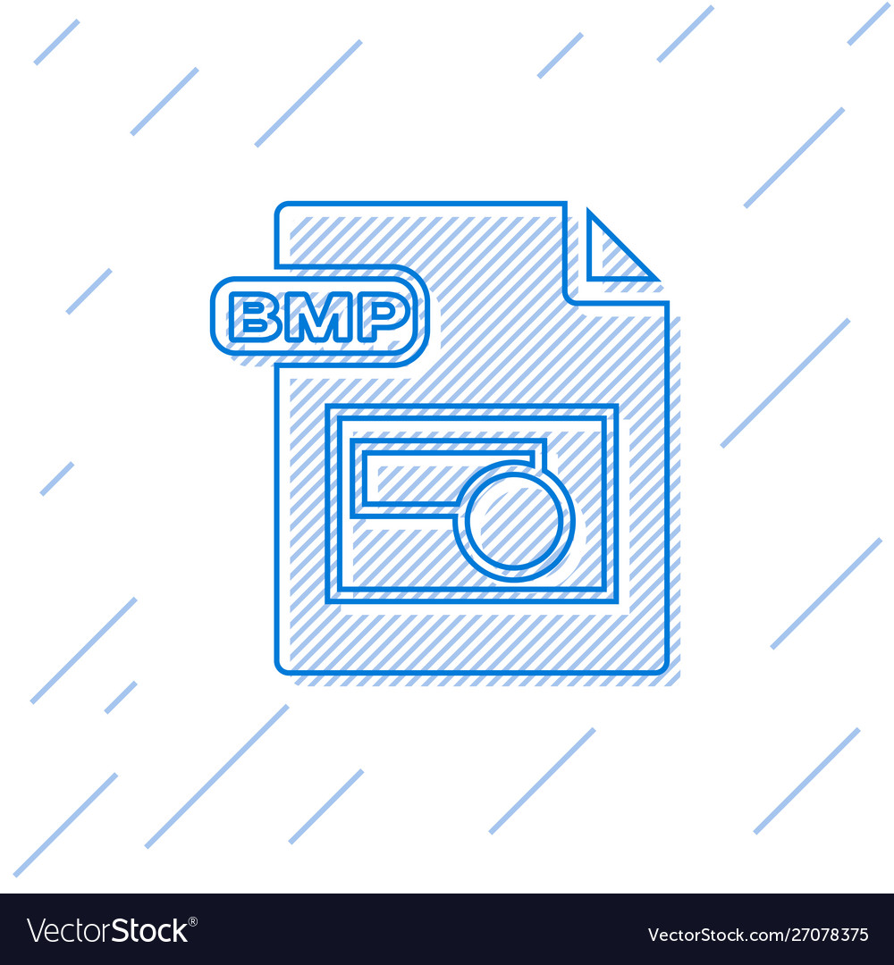 Blue Line Bmp File Document Download Button Vector Image
