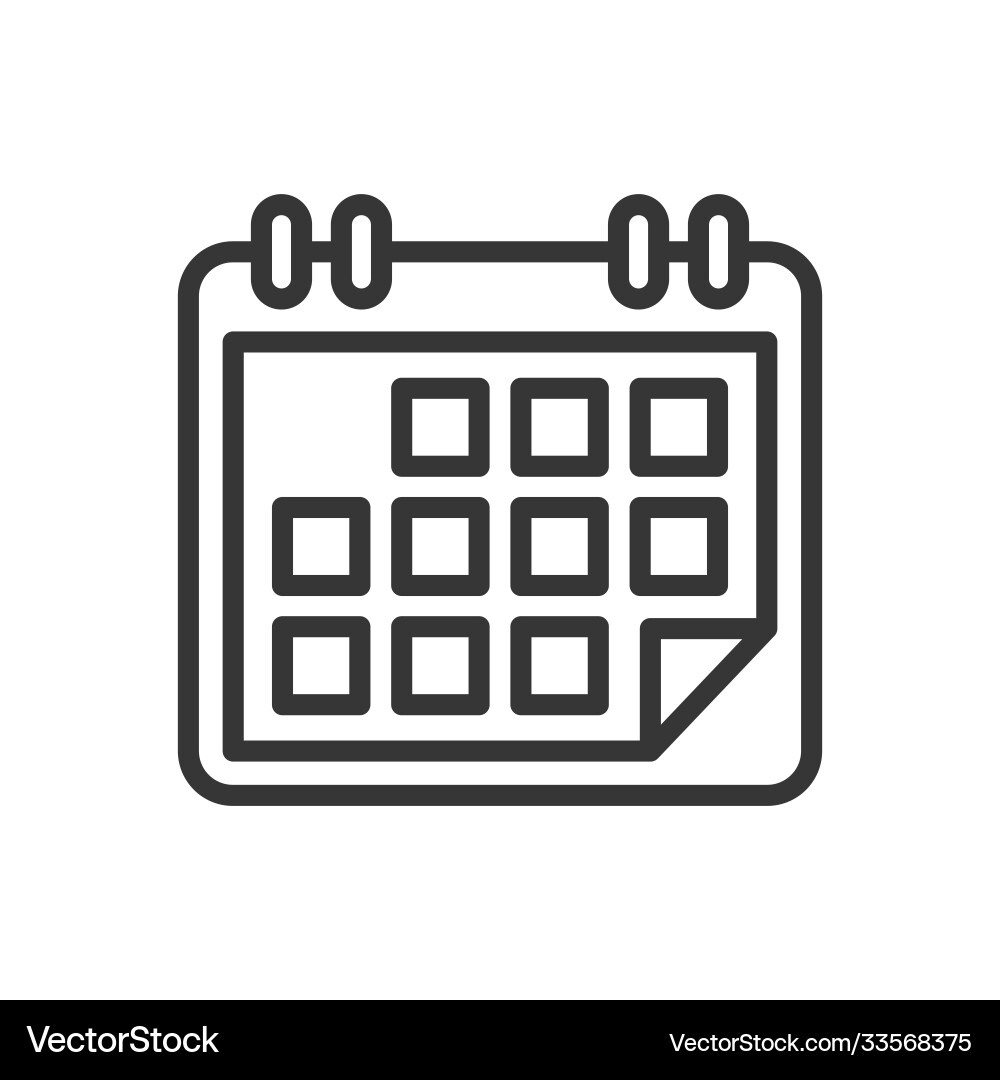 Calendar icon on white background line style Vector Image