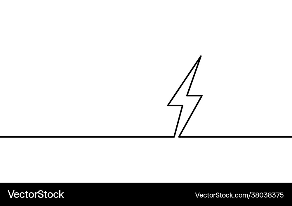 Continuous line art energy power storage electric Vector Image