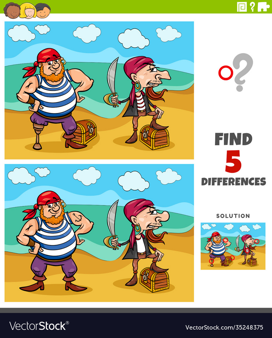 Differences educational task for kids Royalty Free Vector