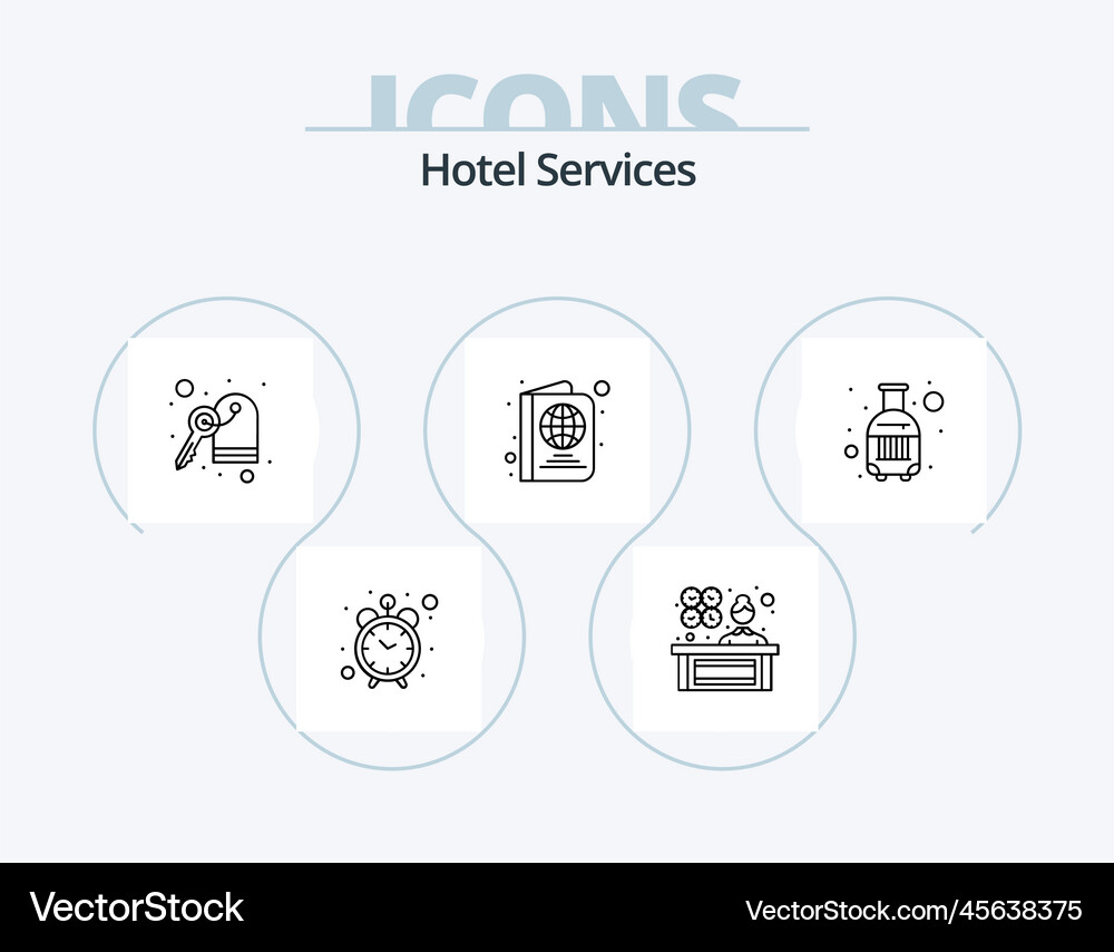 Hotel services line icon pack 5 icon design wifi Vector Image