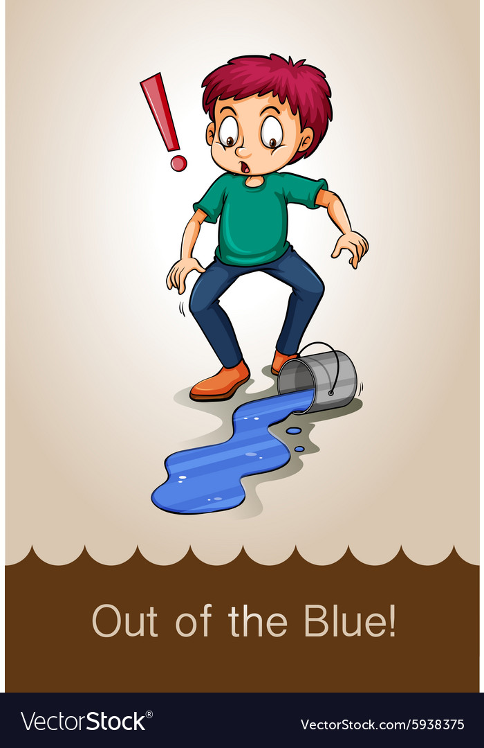 Idiom out of the blue Royalty Free Vector Image