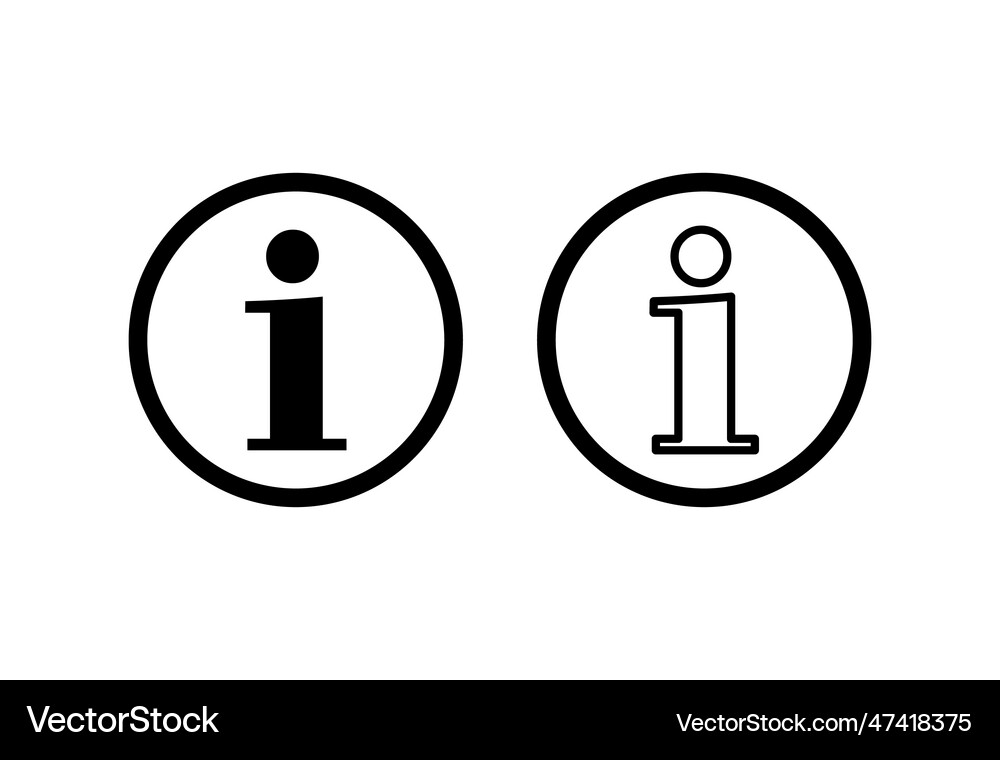 Info sign icon set about us icon faq icon Vector Image