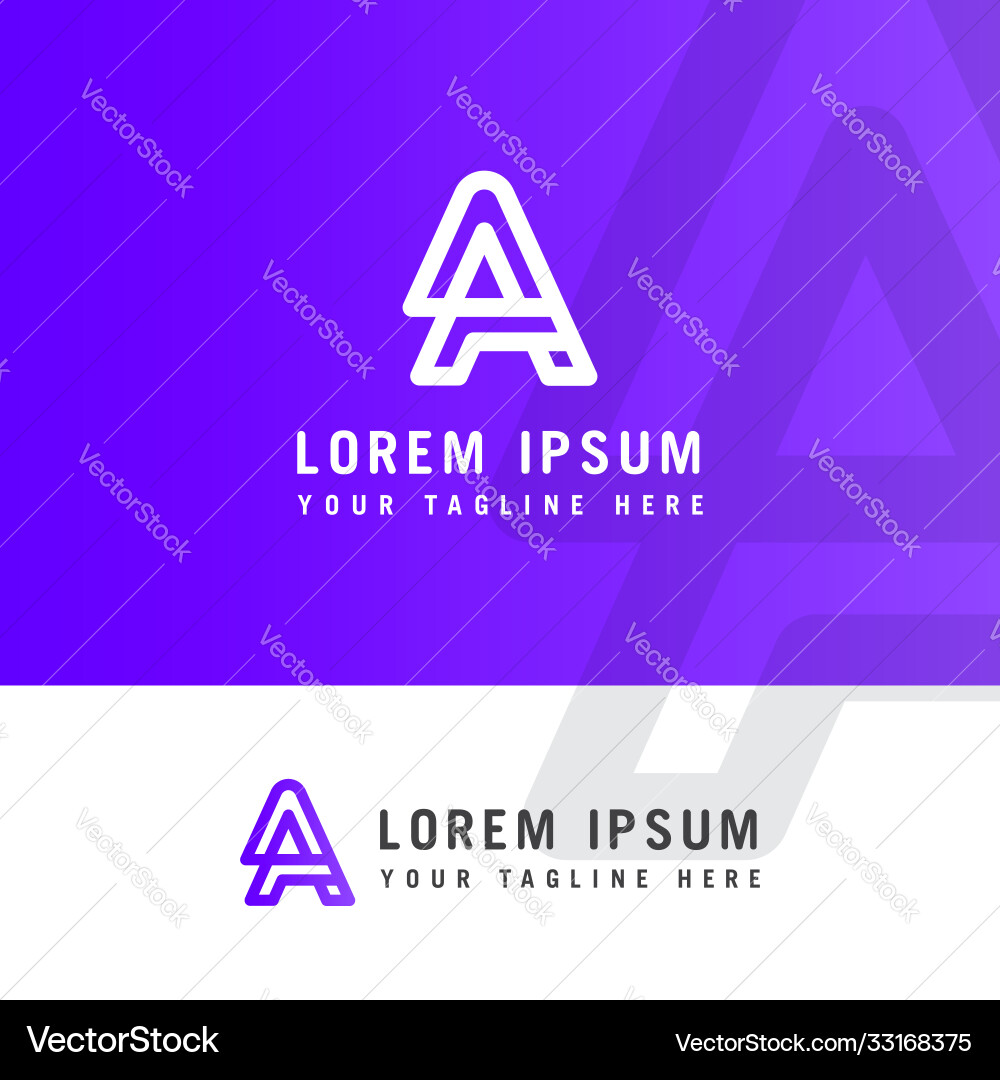 Latter logo aa line minimalist abstract design Vector Image