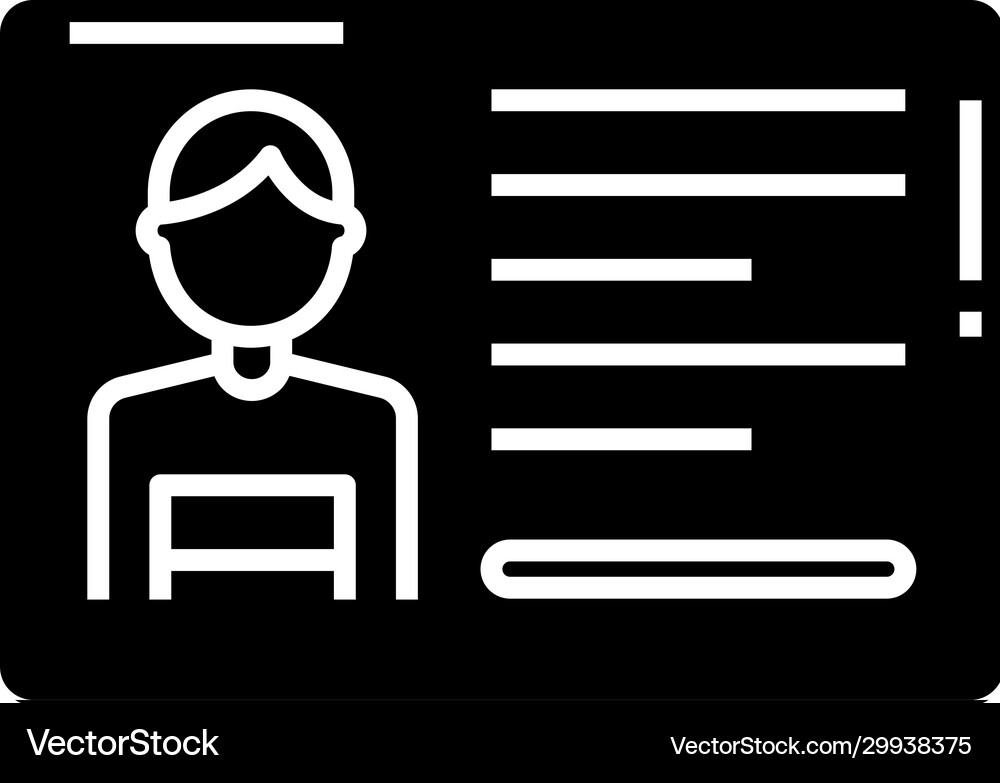Permission card black icon concept Royalty Free Vector Image