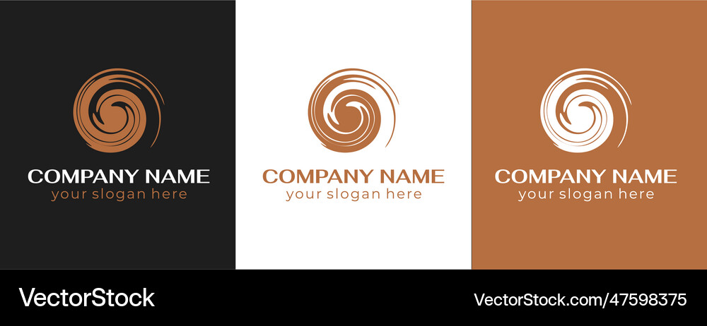 Round spiral logo swirling elegant waves Vector Image