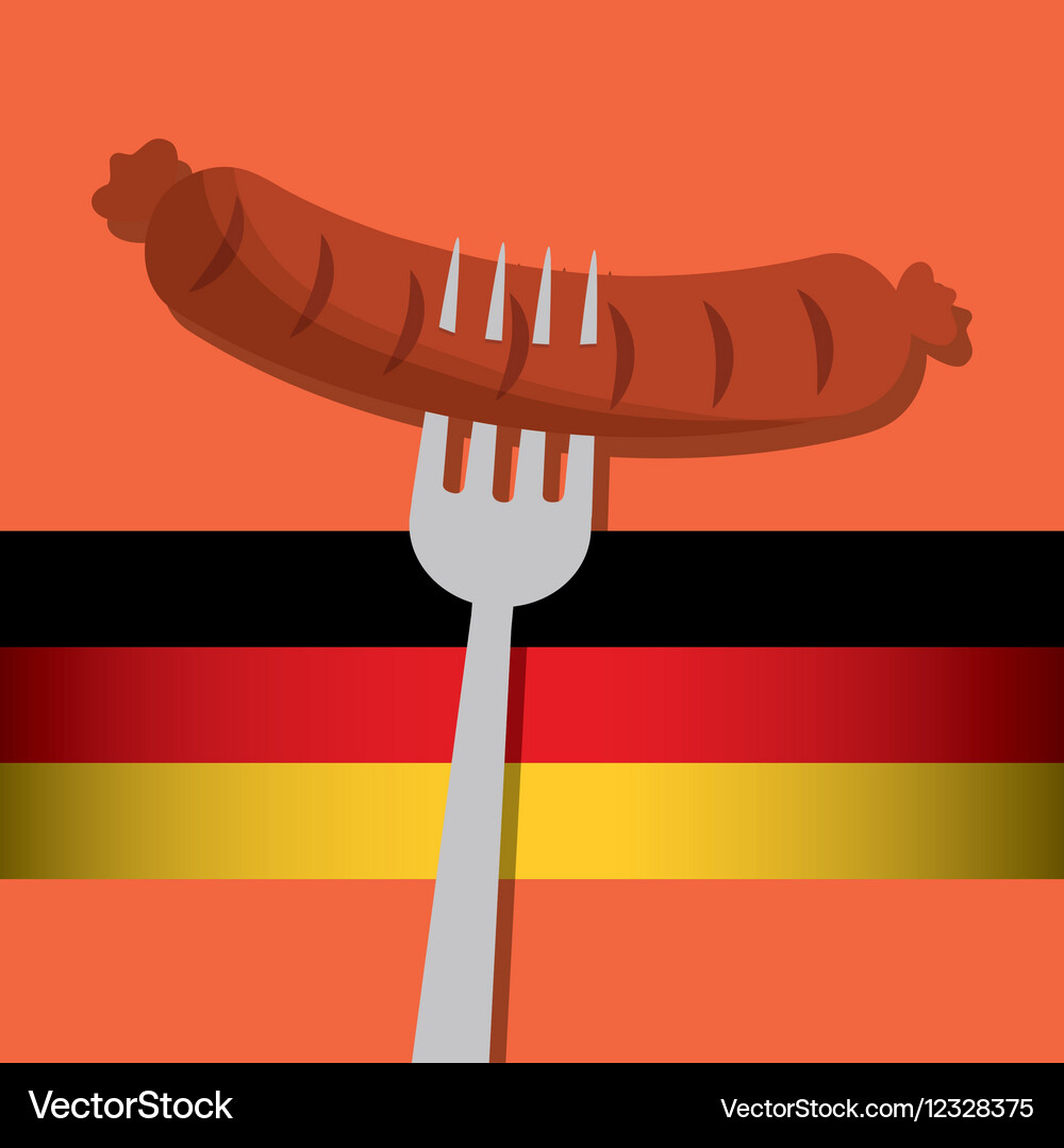 Sausage german food Royalty Free Vector Image - VectorStock