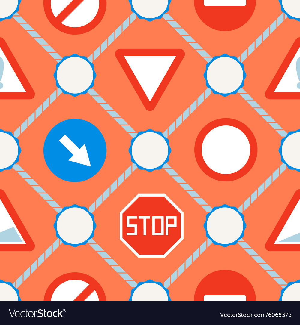 Seamless background with traffic signs Royalty Free Vector