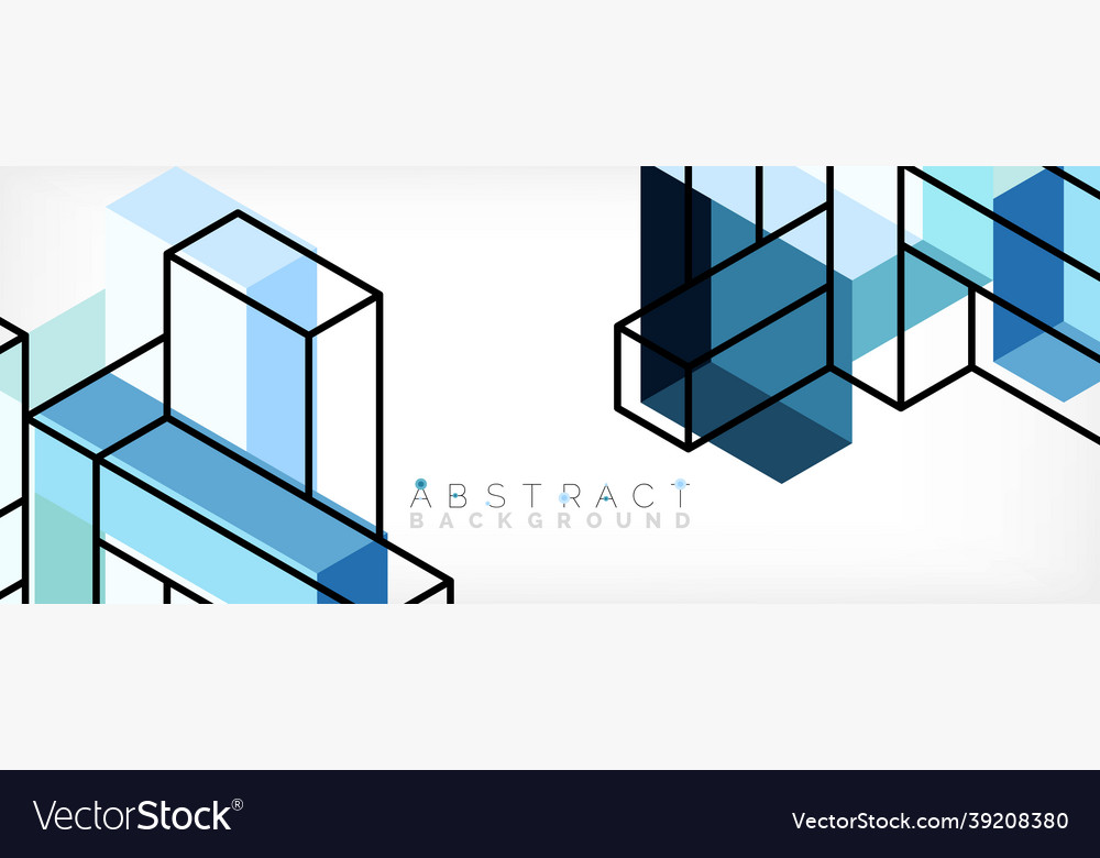 Abstract background 3d cubes cubic elements Vector Image