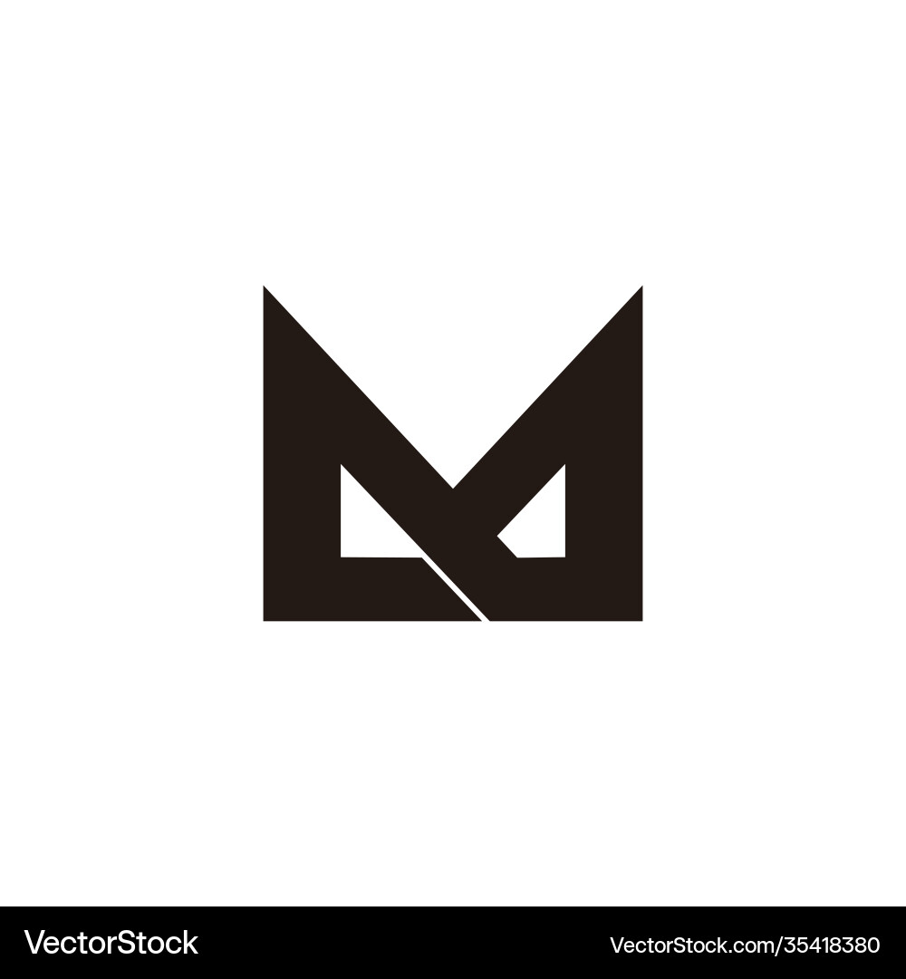 Abstract letter am simple geometric line logo Vector Image