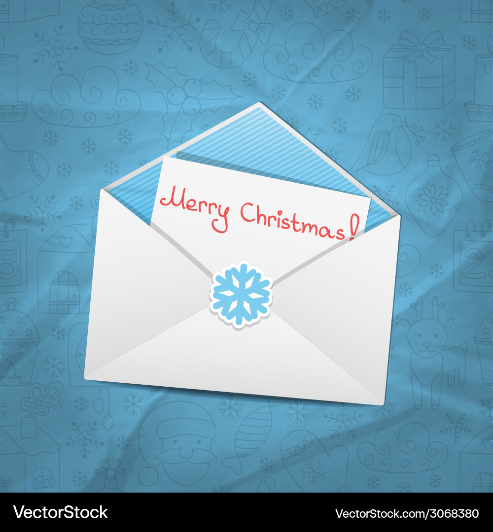 Christmas envelope Royalty Free Vector Image - VectorStock