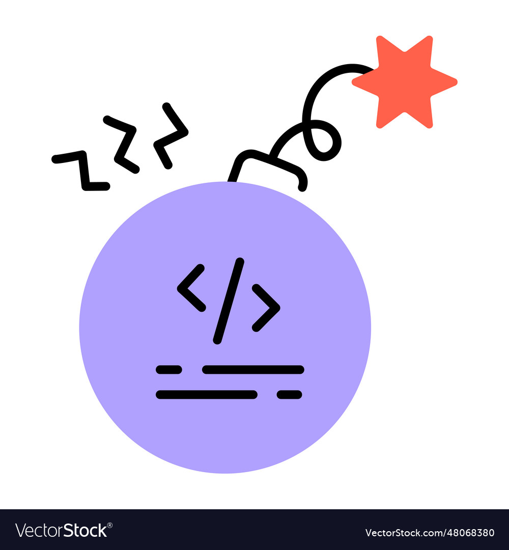Coding bomb Royalty Free Vector Image - VectorStock