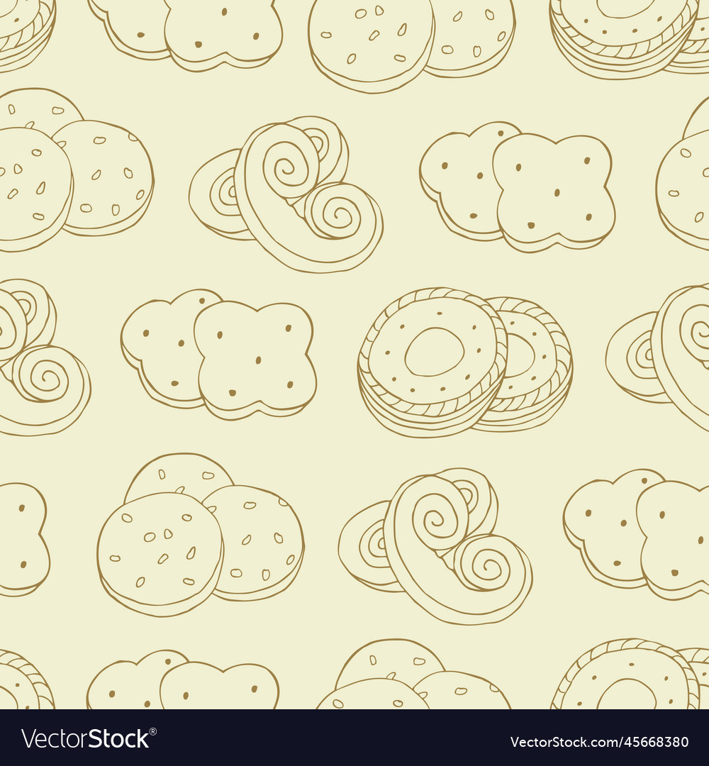 Cookie seamless pattern Royalty Free Vector Image