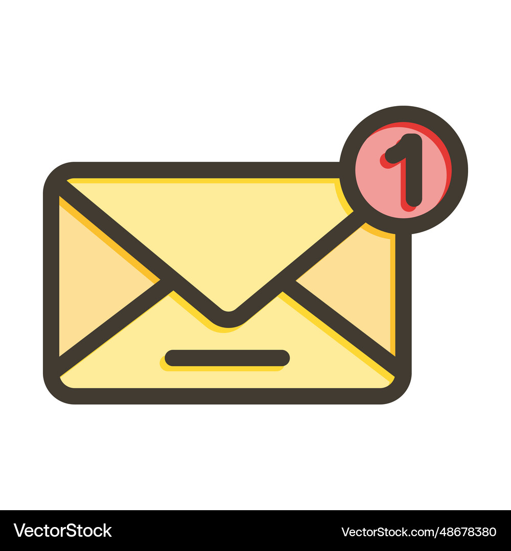 Inbox thick line filled colors icon for personal Vector Image