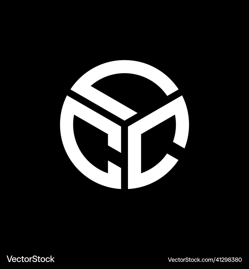 Lcc letter logo design on black background Vector Image