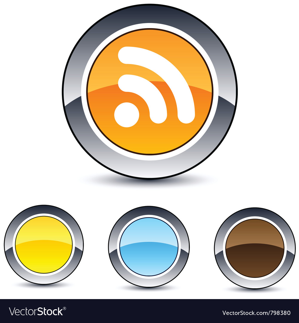 Rss round button Royalty Free Vector Image - VectorStock