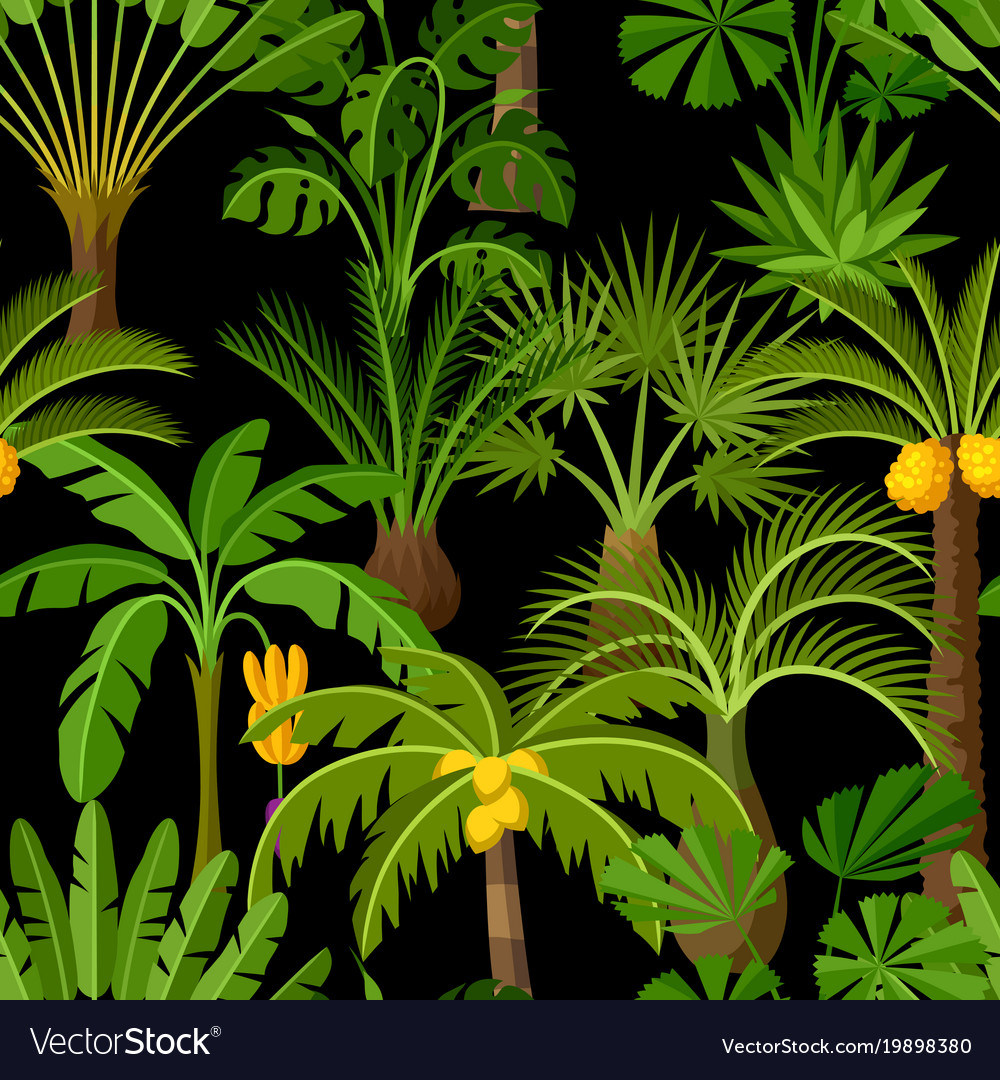 Seamless pattern with tropical palm trees exotic Vector Image