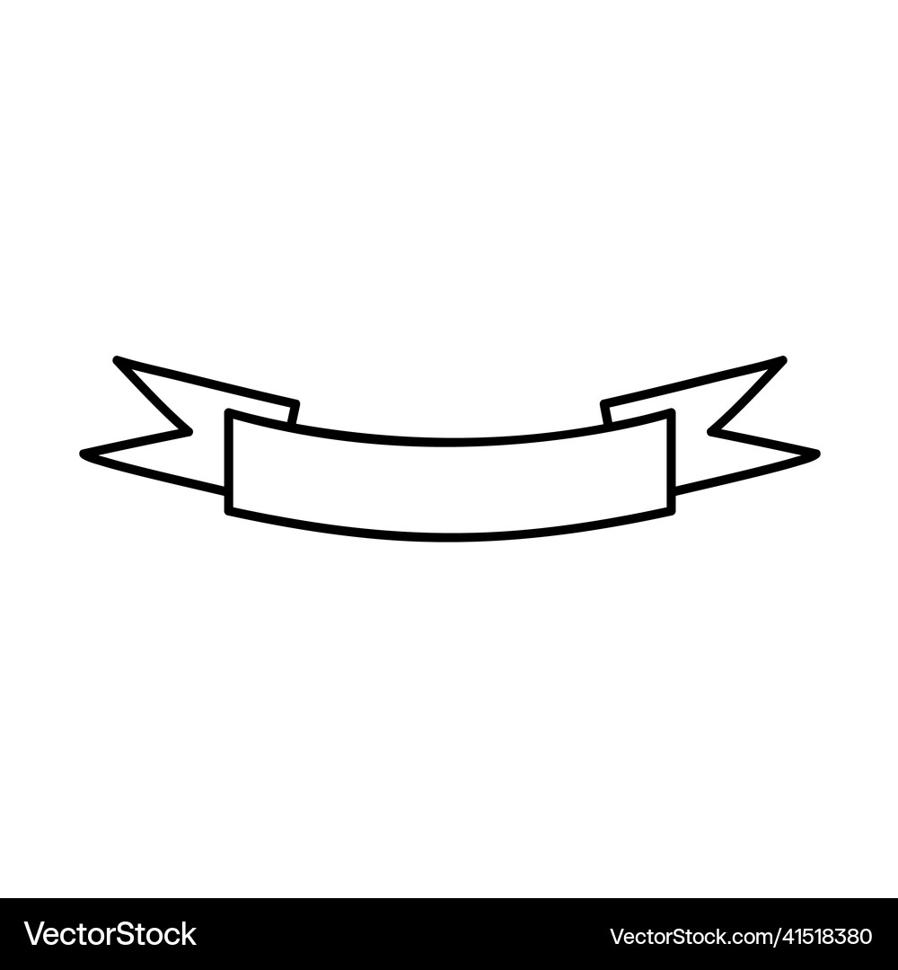 Silhouette label with ribbon icon design Vector Image