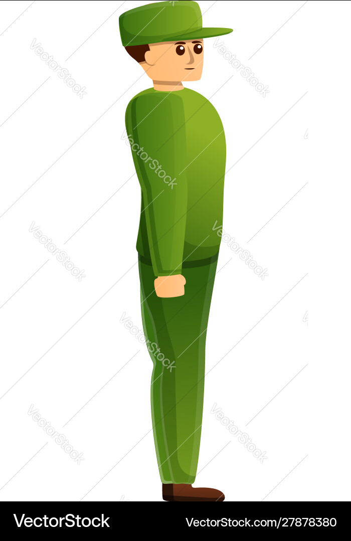 Soldier with cap icon cartoon style Royalty Free Vector