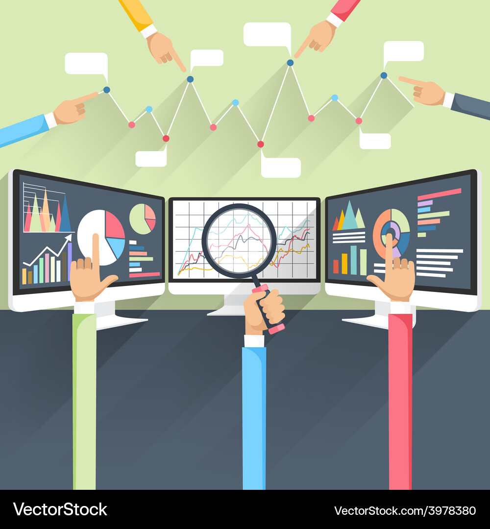 Stock exchange rates on monitors Royalty Free Vector Image