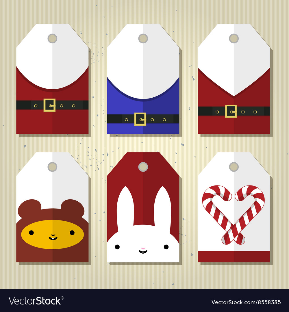 Christmas and new year cute gift tags Royalty Free Vector