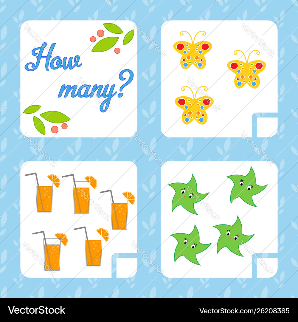 Counting game for preschool children Royalty Free Vector