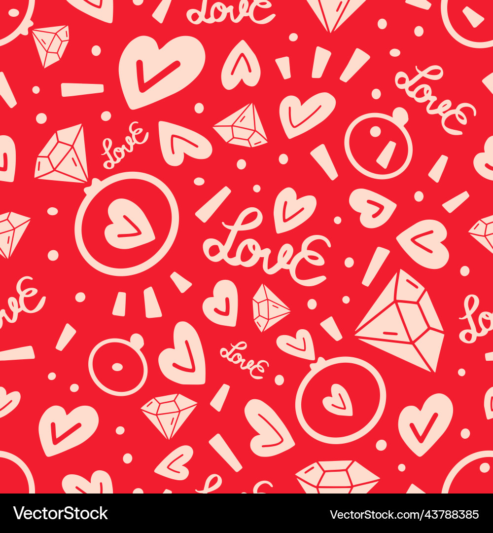 Cute hand drawn pattern Royalty Free Vector Image