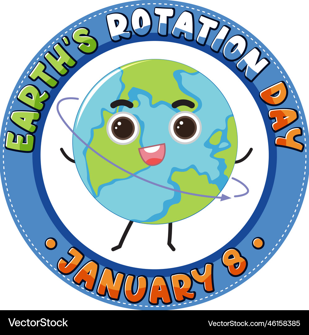 Earth rotation day banner design Royalty Free Vector Image