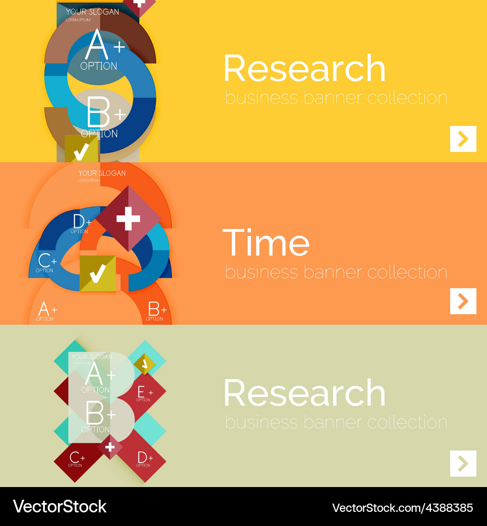 Flat modern info banner set Royalty Free Vector Image