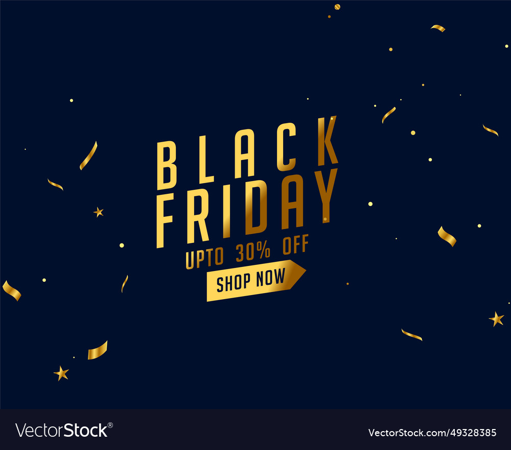 Golden black friday holiday sale offer background Vector Image