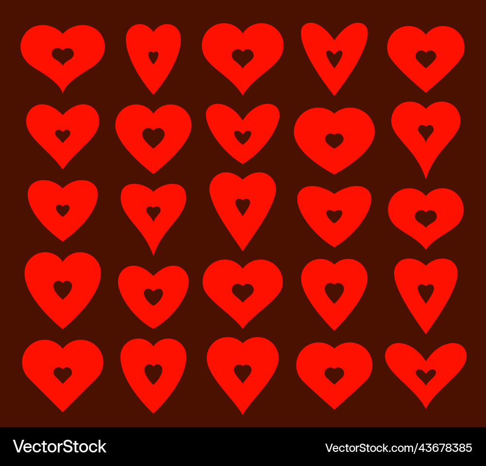 Heart shapes with small hearts inside logos Vector Image