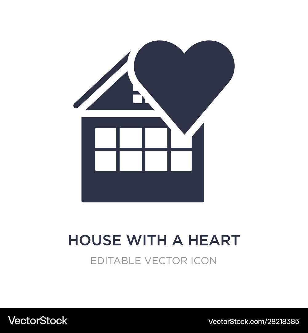 House with a heart icon on white background Vector Image