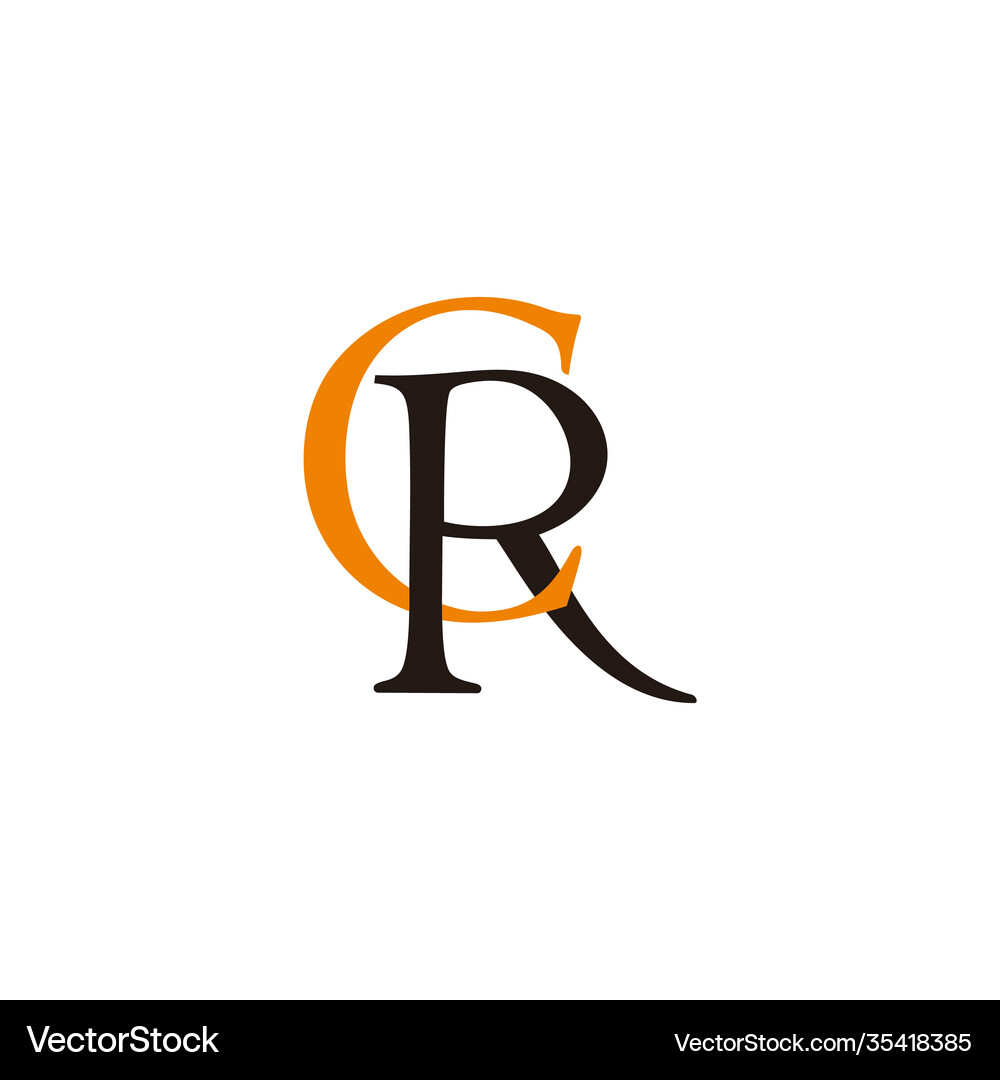 Letter cr simple linked colorful design logo Vector Image